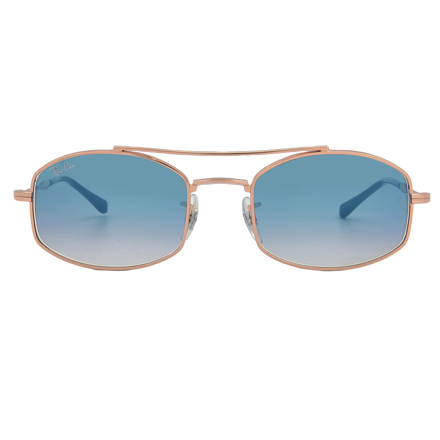 Ray-Ban Light Blue Gradient Oval Unisex Sunglasses RB3719 92623F 51 ...