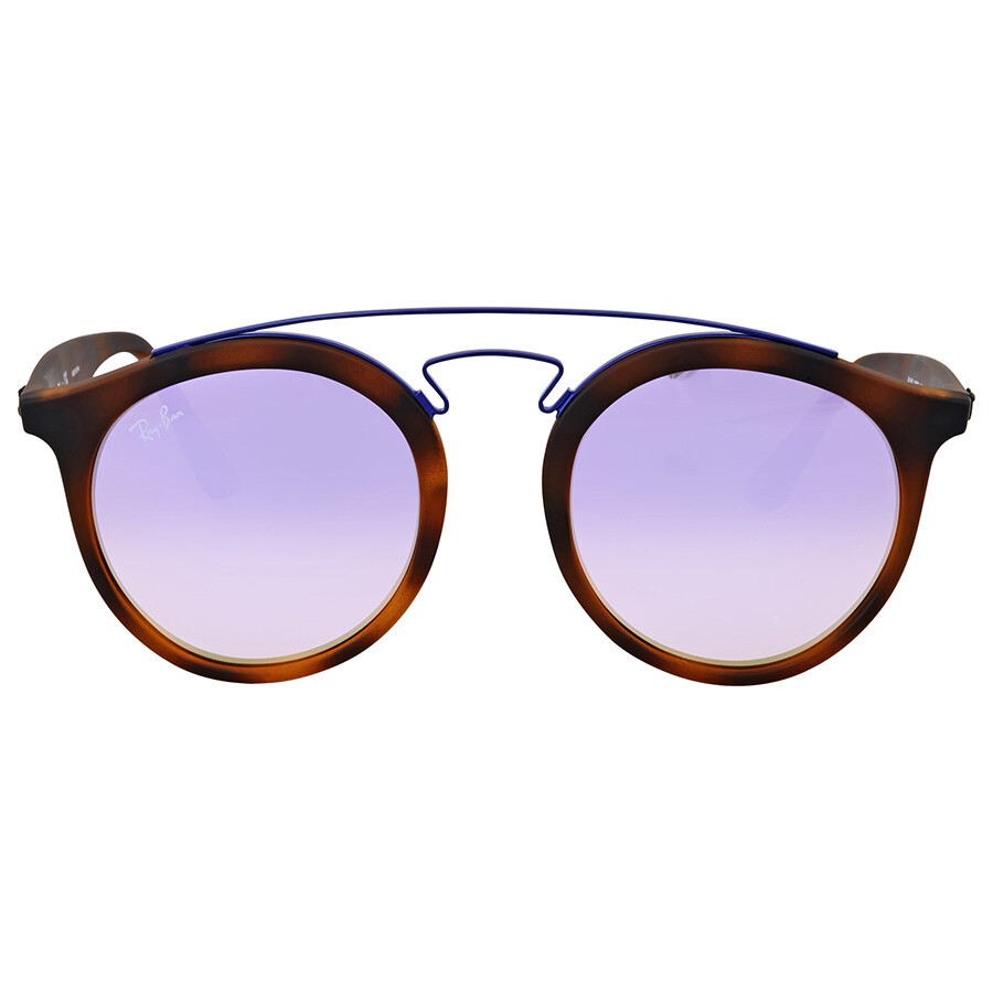 Ray-Ban Lilac Gradient Mirror Round Sunglasses RB4256 6266B0 49 ...