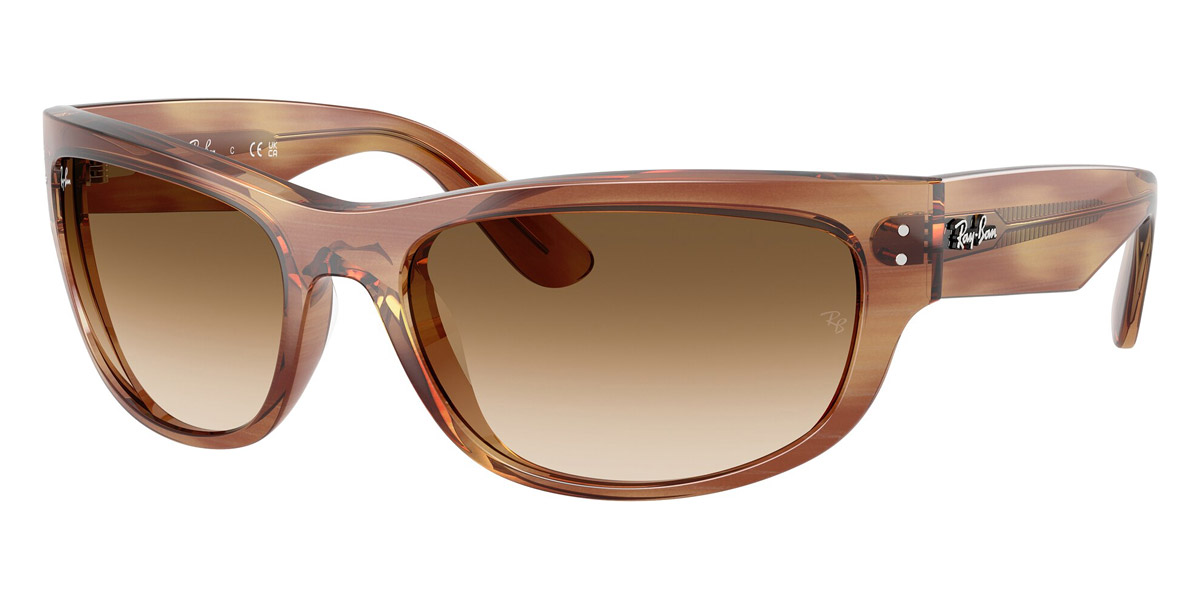 Ray-Ban MEGA BALORAMA Brown Gradient Wrap Unisex Sunglasses RB2289 ...