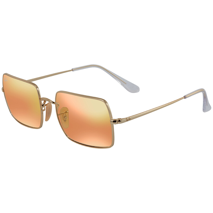 Ray-Ban Orange/Gold Mirror Rectangular Unisex Sunglasses RB1969 001/B4 ...