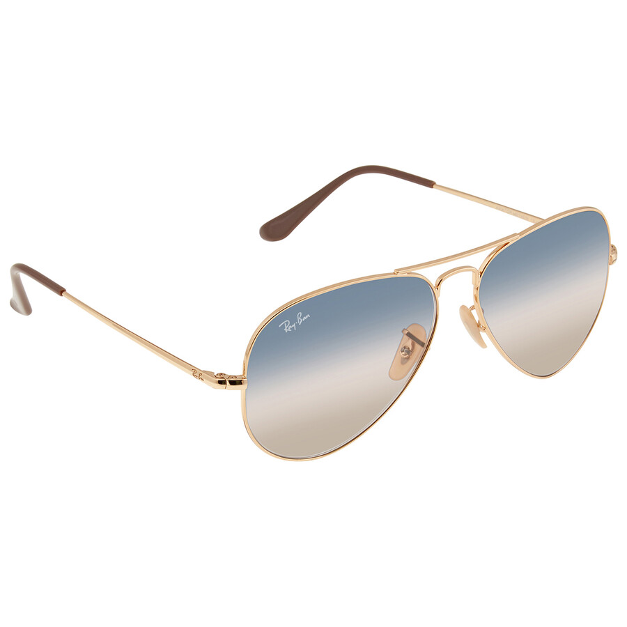 Ray-Ban Pink Gradient Blue Aviator Unisex Sunglasses RB3689 001/GE 58 ...