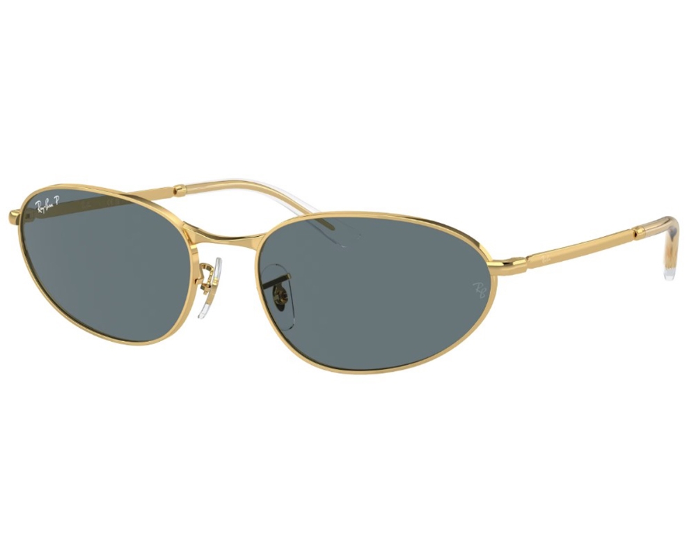 Ray-Ban Polarized Dark Blue Oval Unisex Sunglasses RB3734 001/3R 56 ...