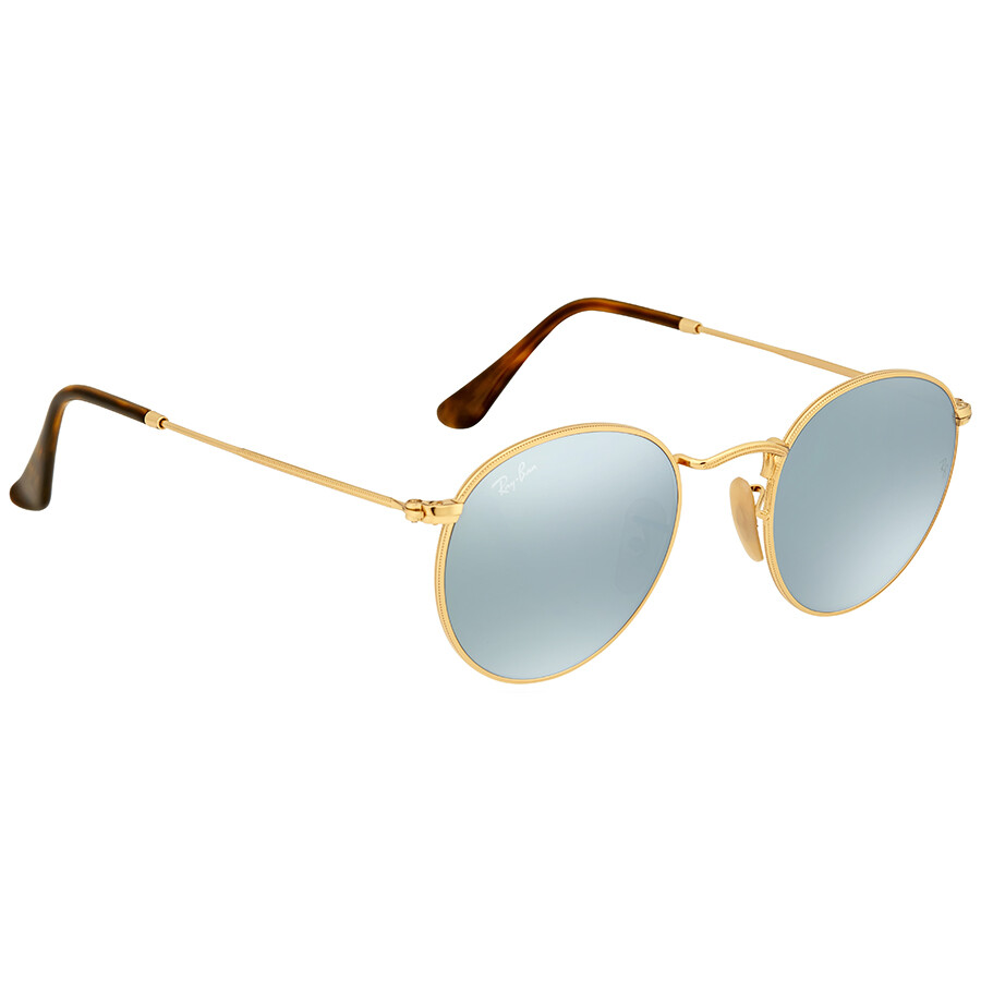 Ray Ban Round Silver Flash Men's Sunglasses RB3447N 001/30 47 - Round ...