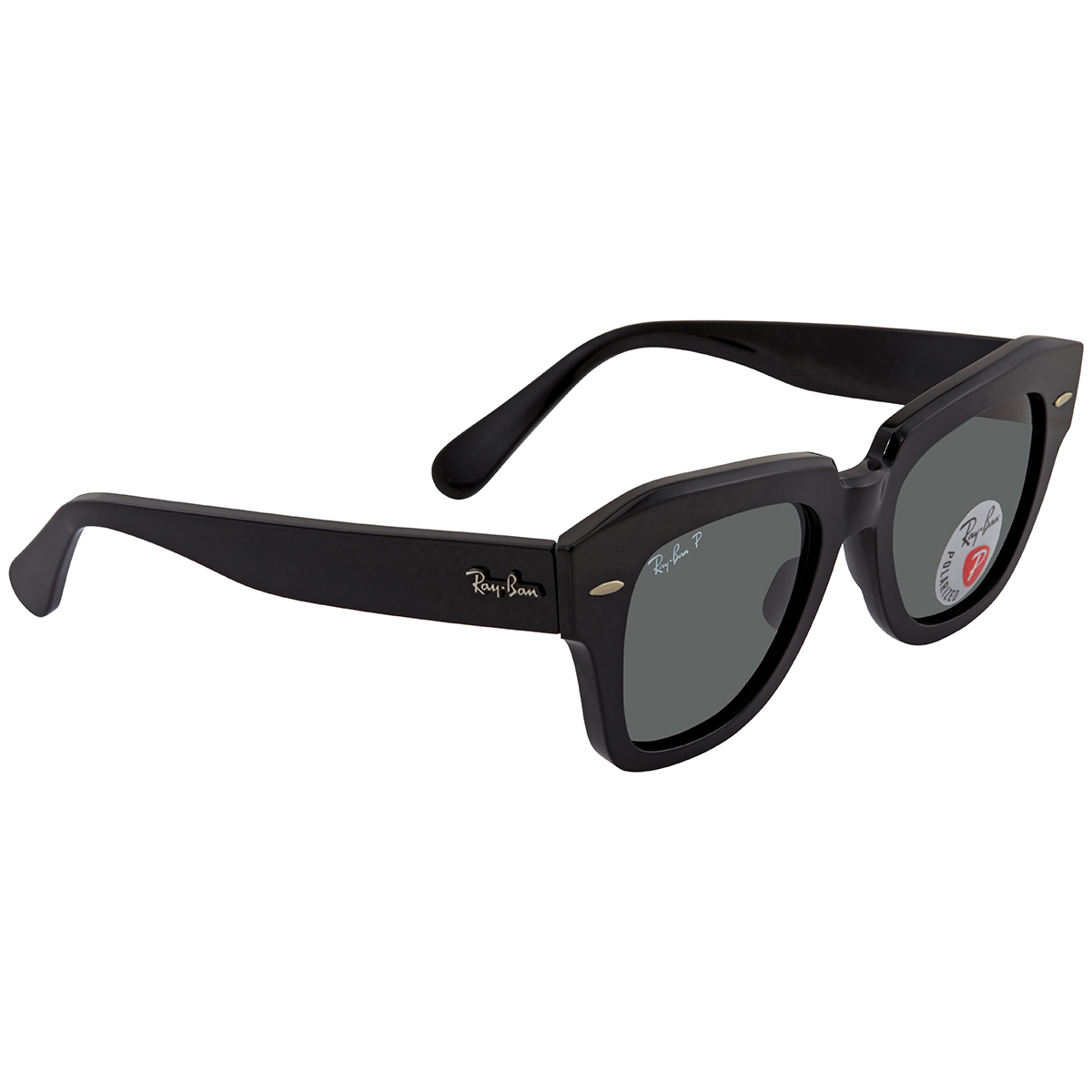 Ray Ban State Street Polarized Unisex Green Square Sunglasses RB2186 ...