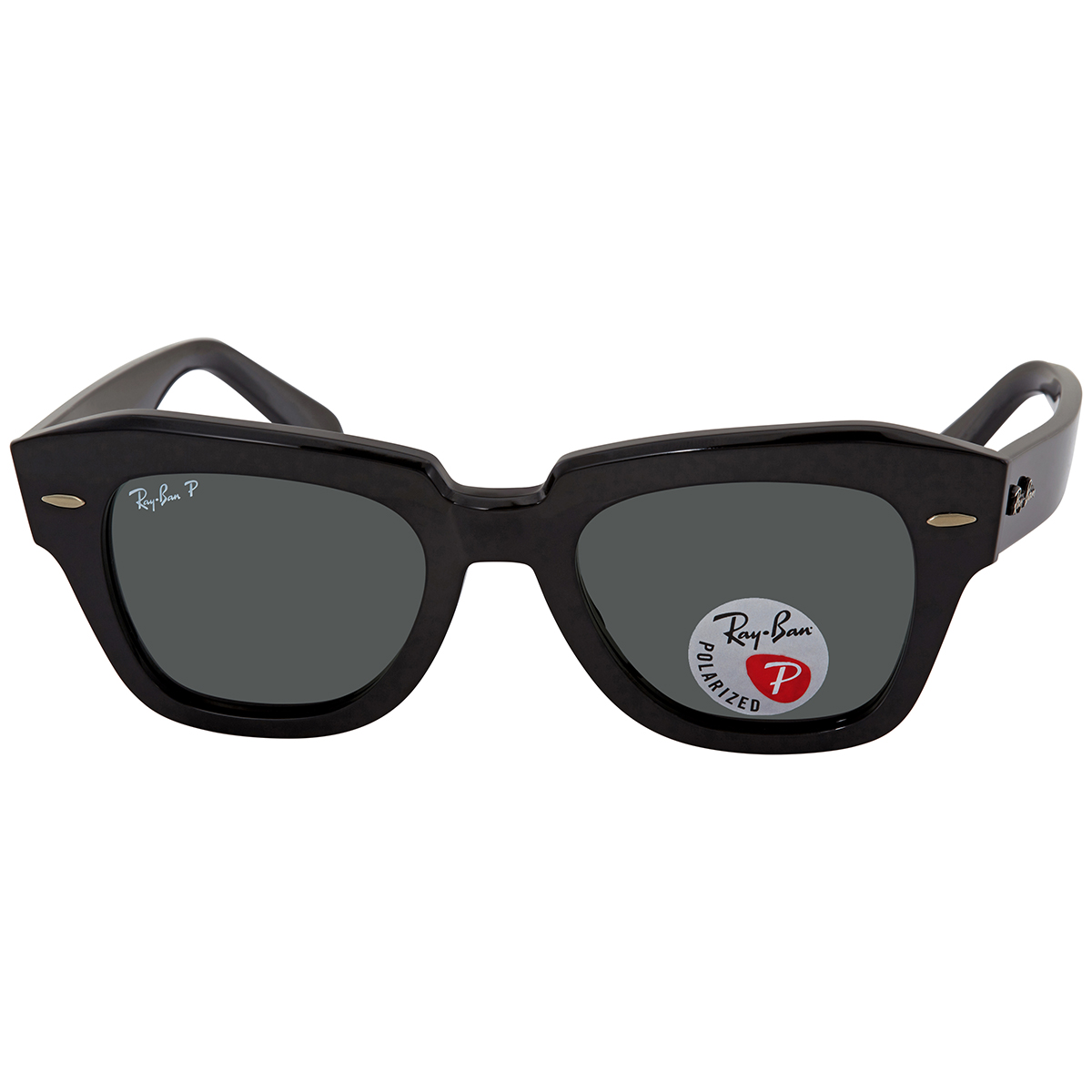 Ray Ban State Street Polarized Unisex Green Square Sunglasses RB2186 ...