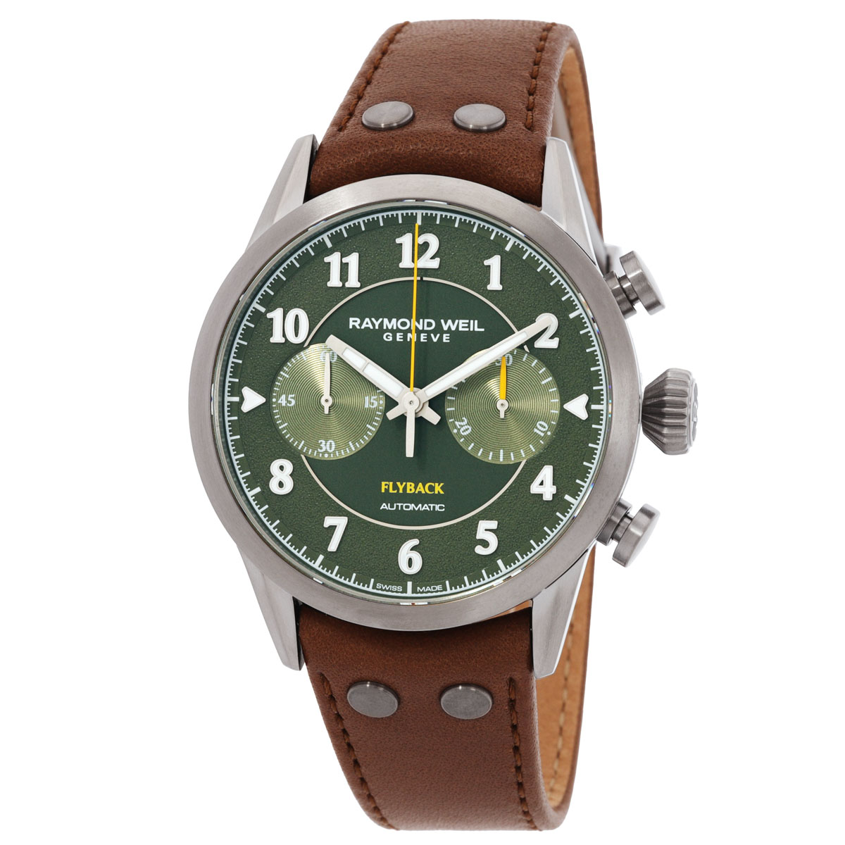 Raymond Weil Freelancer Chronograph Automatic Green Dial Men's Watch ...