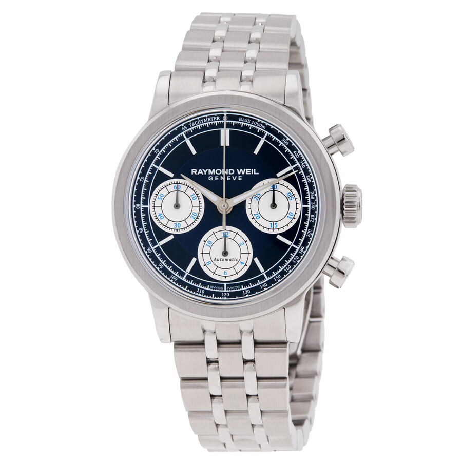 Raymond Weil Millesime Chronograph Automatic Blue Dial Men's Watch 7765 ...