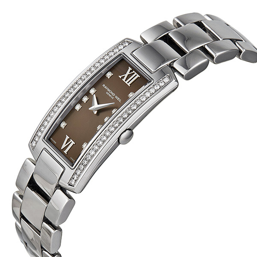 Raymond Weil Shine Diamond Bezel Black Leather Ladies Watch 1500-ST1 ...