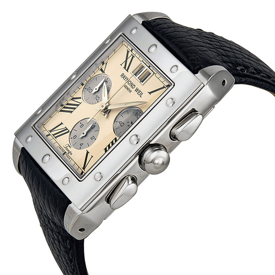 Raymond Weil Tango Chronograph Ivory Dial Stainless Steel Men's Watch ...