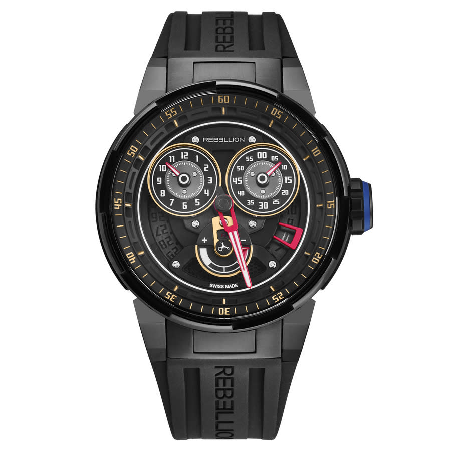 Rebellion Predator 2.0 Chronograph Automatic Black Dial Men's Watch RB ...