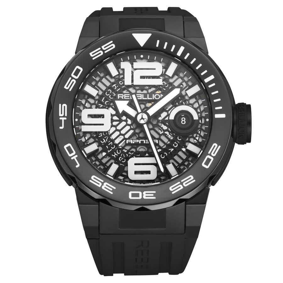 Rebellion Predator Apnea Black Dial Men's Watch RB.PAP.3H.TB.WH-1 ...
