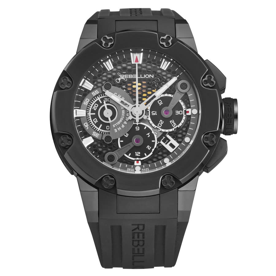 Rebellion Predator Chronograph Automatic Black Dial Men's Watch RB.PR ...