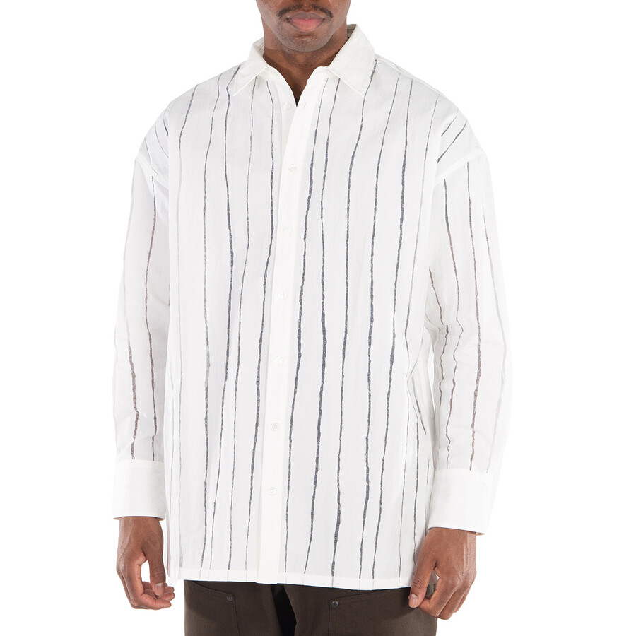 Redemptive Men's White Oversized Button-Up Shirt, Size Small REAW23-029 ...