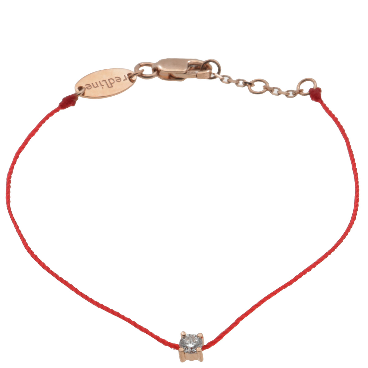 Redline Solitaire 0.08ct Round Diamond String Bracelet, Size 16.5 cm ...