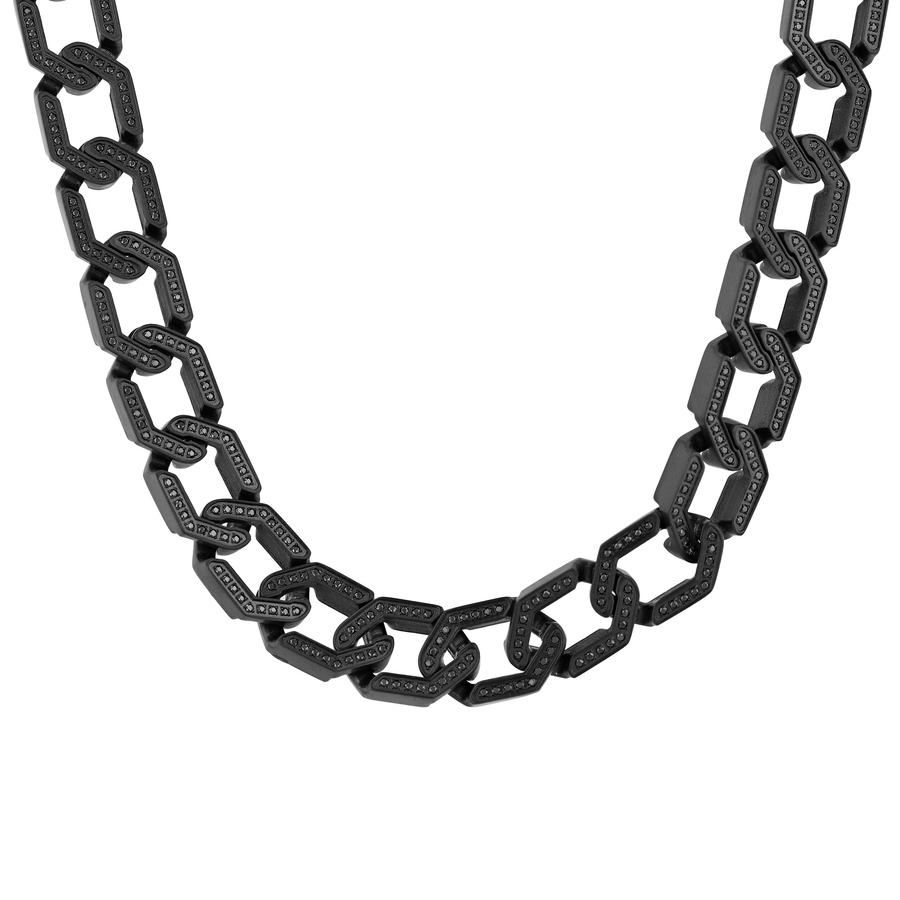 Robert Alton 3.5CTW Black Diamond Stainless Steel with Black Finish 20 ...