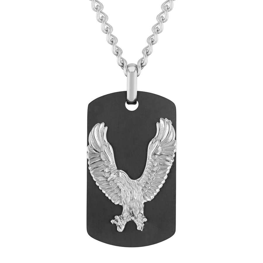 Robert Alton Stainless Steel Black Finish Eagle Dog Tag Pendant TS17405 ...