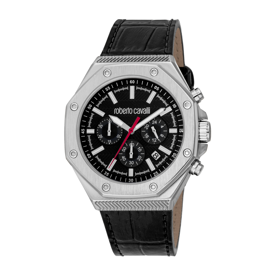 Roberto Cavalli Fashion Watch Chronograph Quartz Black Dial Men's Watch ...