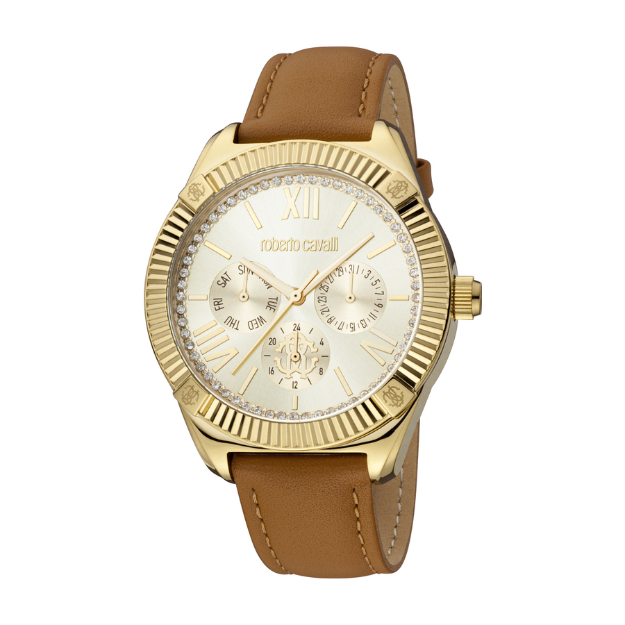 Roberto Cavalli Fashion Watch Quartz Champagne Dial Ladies Watch ...