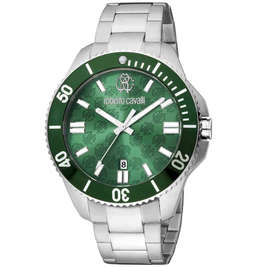 Roberto Cavalli Fashion Watch Quartz Green Dial Men's Watch ...