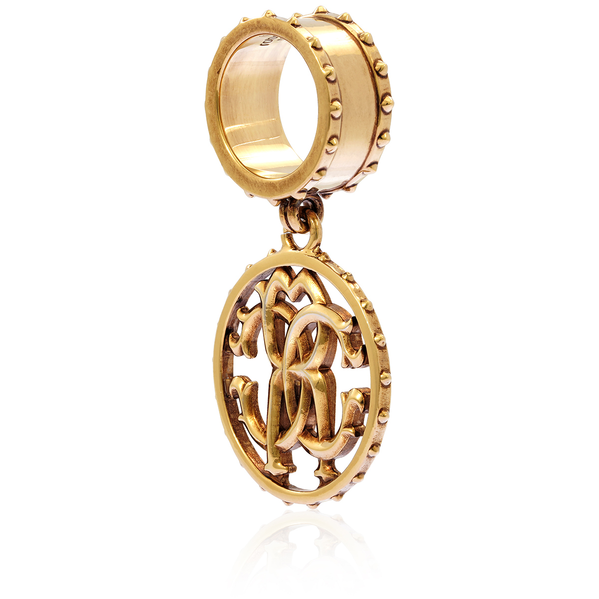 Roberto Cavalli Ladies Podium Antique Gold-tone RC Ring, Size 12 IWG135 ...