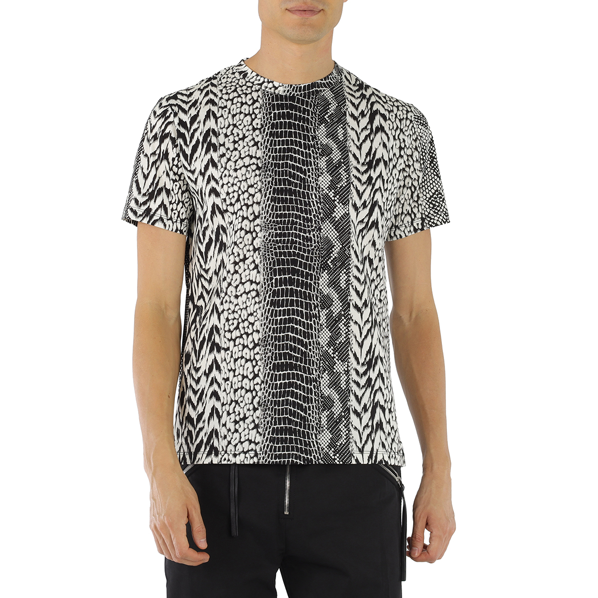 Roberto Cavalli Men's Animalia Print Slim Fit Cotton T-shirt, Size ...