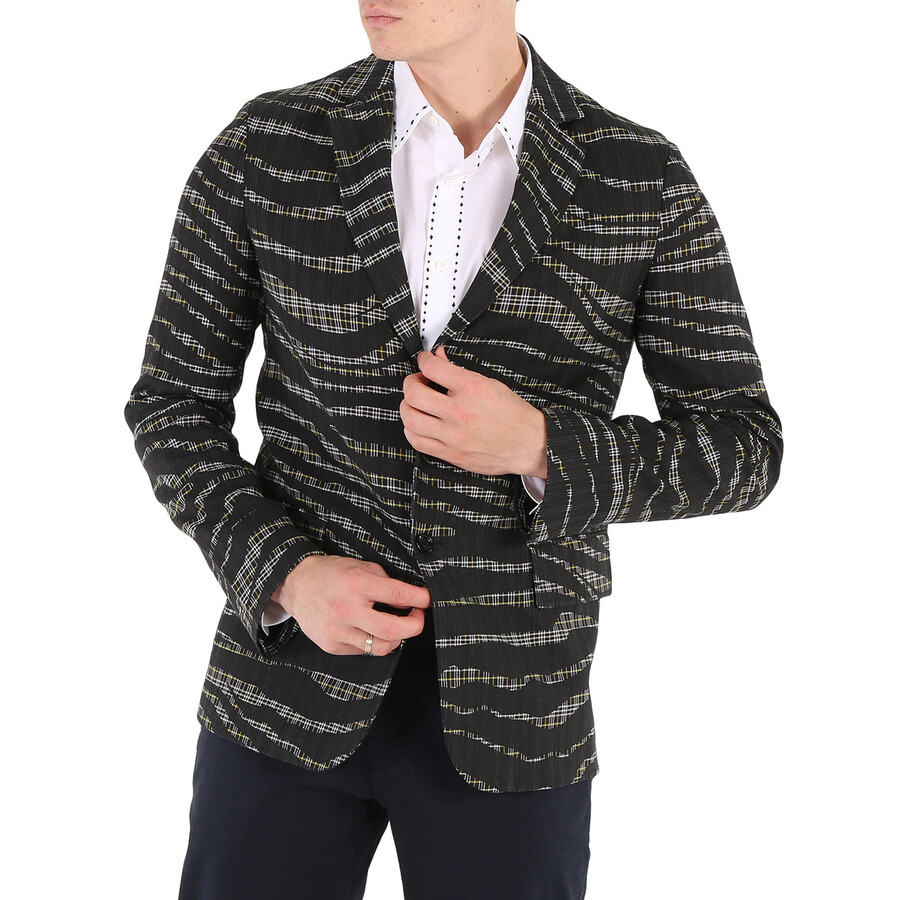 Roberto Cavalli Men's Black / Black / Aragon Zebra And Check Print ...