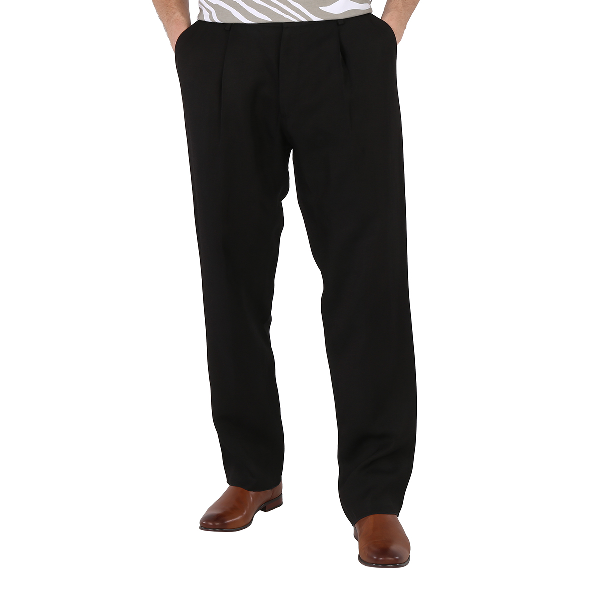 Roberto Cavalli Men's Black Pleated Trousers, Brand Size 52 (Waist Size ...