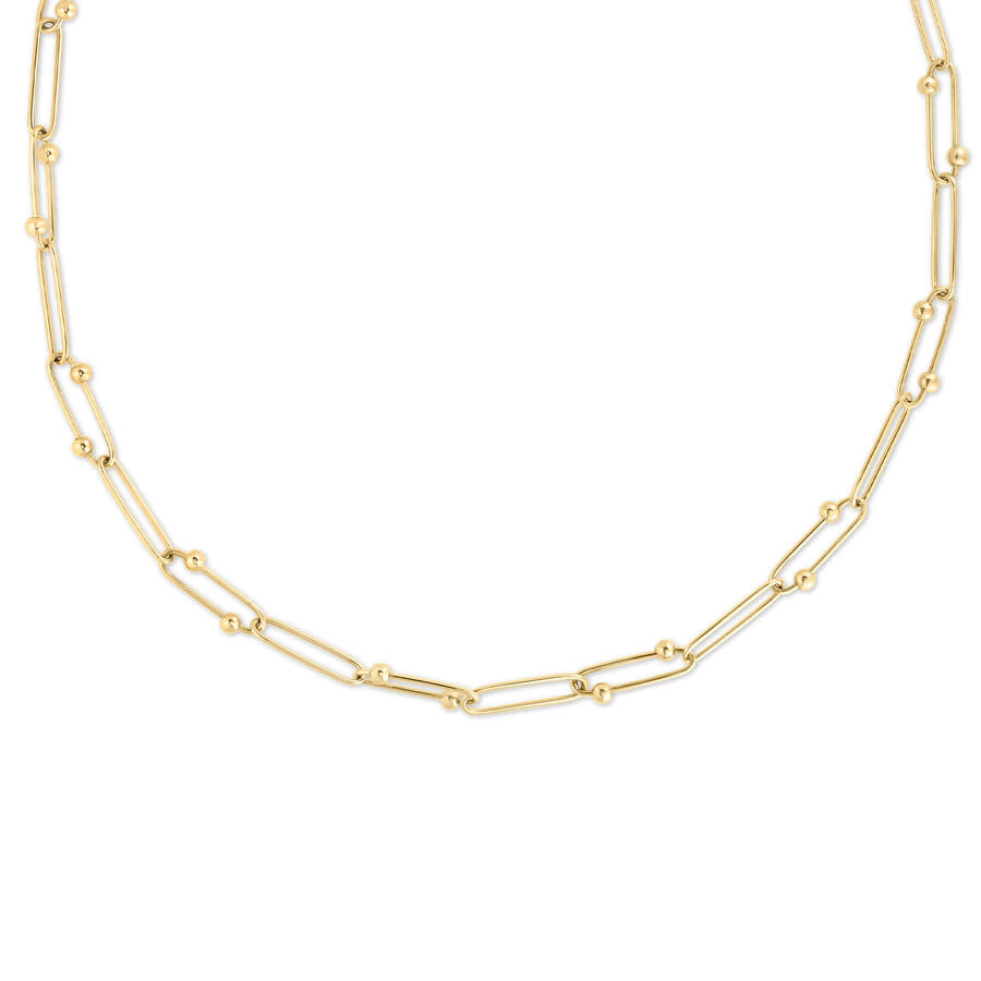 Roberto Coin 18K Yellow Gold Alternating Paperclip With Spheres Link ...