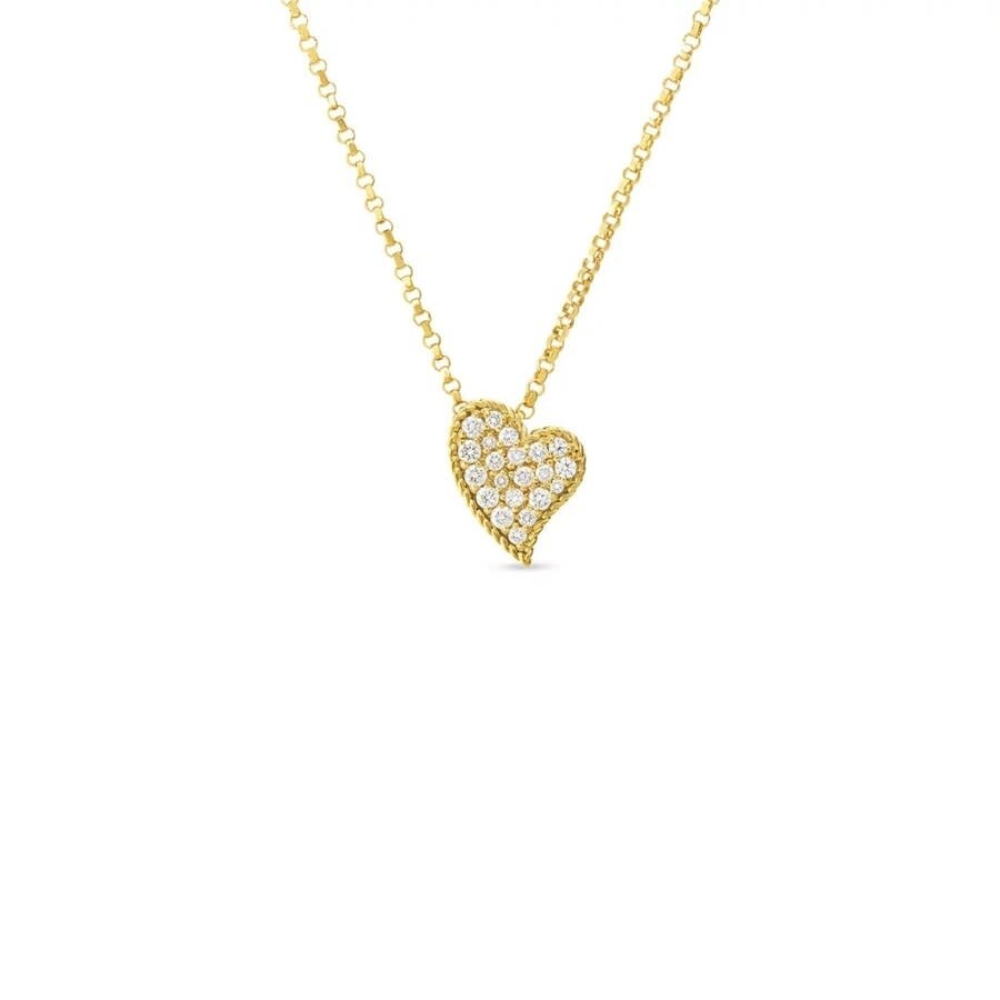 Roberto Coin 18K Yellow Gold Princess Small Diamond Slanted Heart ...