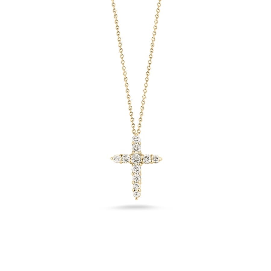 Roberto Coin 18K Yellow Gold Tiny Treasures Diamond Tapered Cross ...