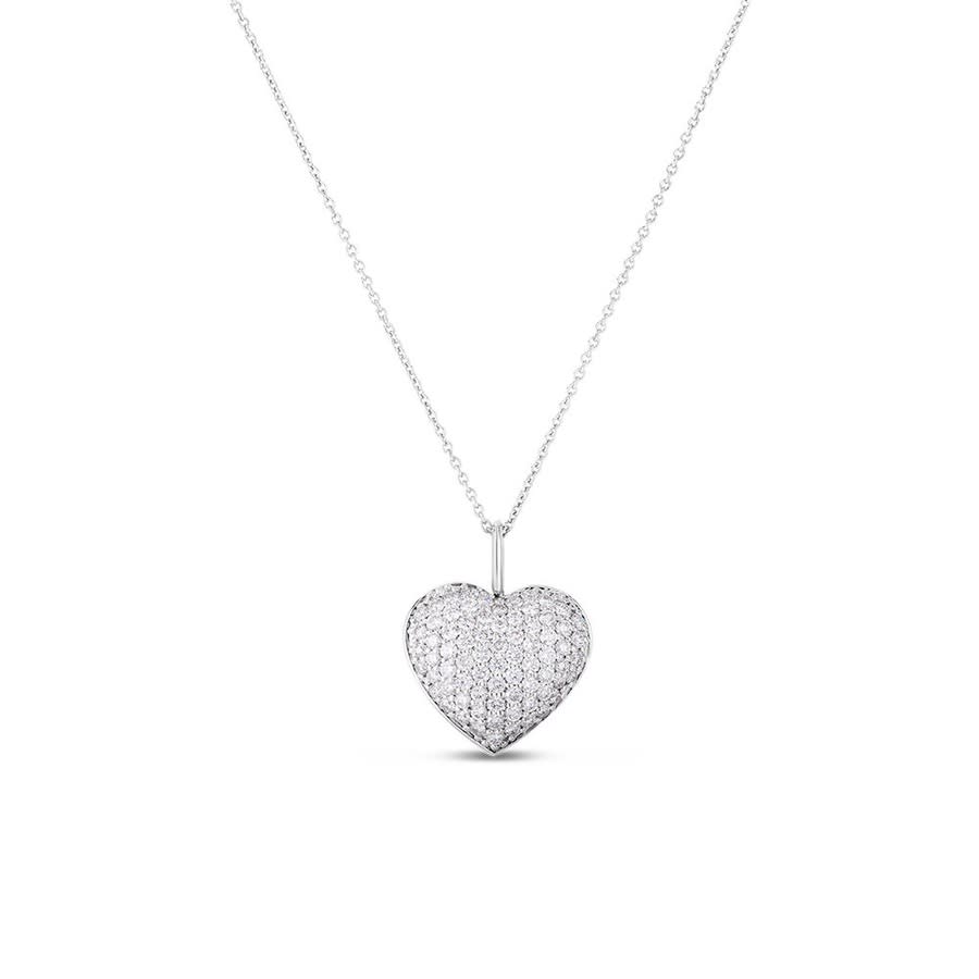 Roberto Coin Tiny Treasures Puffed Diamond Heart Necklace ...