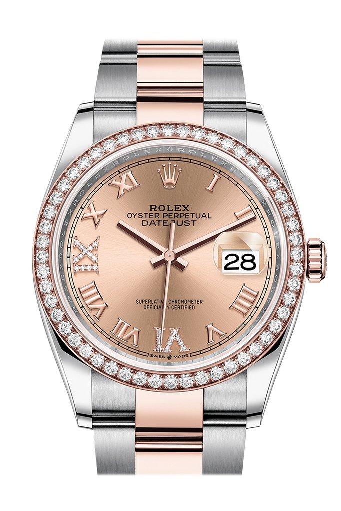 Rolex Datejust 36 Automatic Pink Diamond Dial Ladies Steel and 18K ...