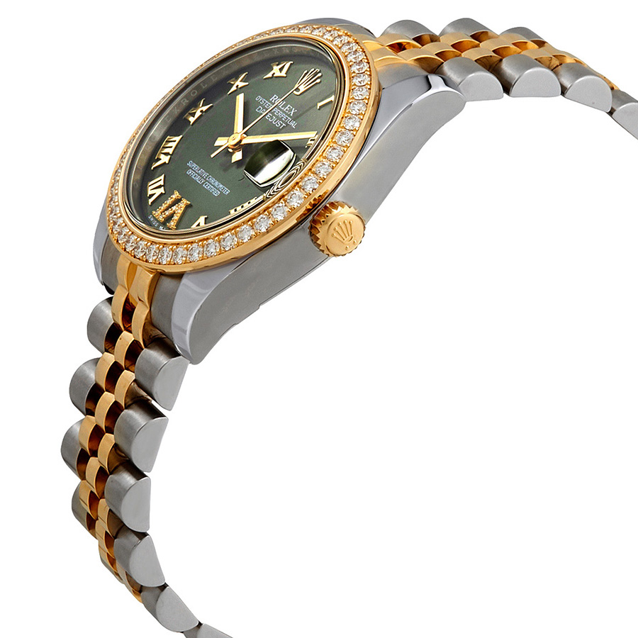 Rolex Datejust Lady 31 Olive Green Dial Stainless Steel and 18K Yellow ...