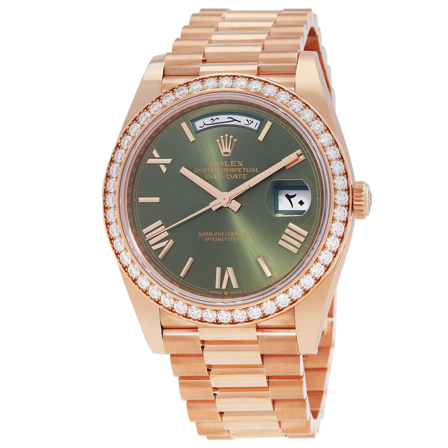 Rolex Day-Date 40 "Special Arabic Date Wheel" Automatic Diamond Green ...