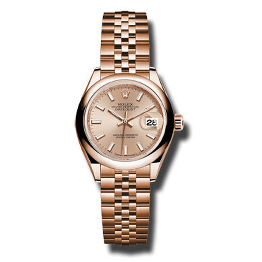 Rolex Lady Datejust 28 Pink Sundust Dial 18K Pink Gold Jubilee Bracelet ...