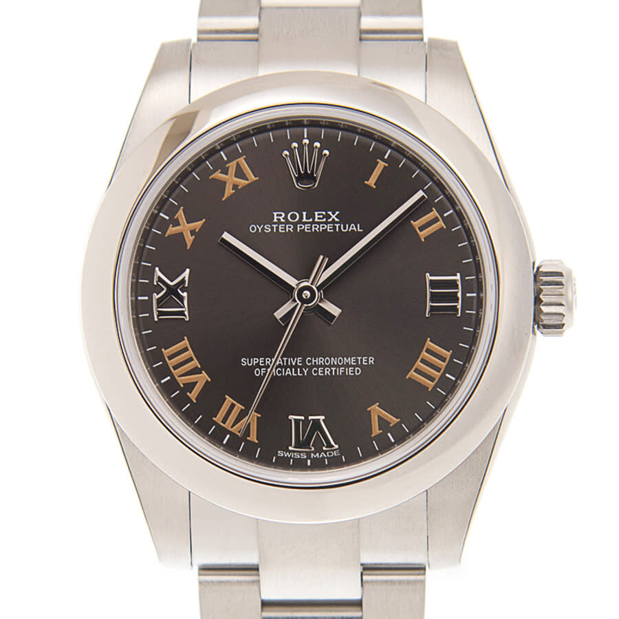 Rolex Oyster Perpetual 31 Dark Grey Dial Ladies Watch 177200 BRRO ...