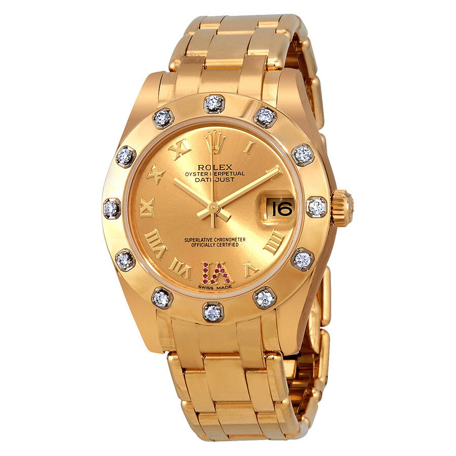Rolex Pearlmaster Champage Dial Diamond Ladies Watch 81318CRDP ...