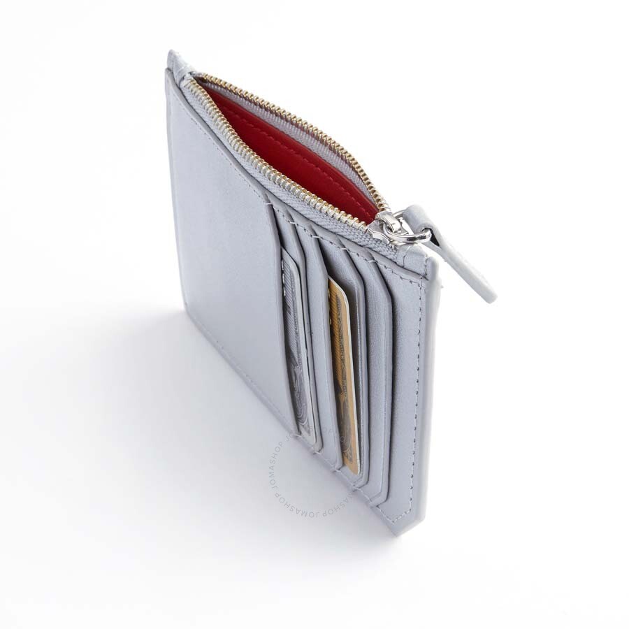 Royce Leather Royce Silver Zippered Credit Card Wallet 169-SLVRRED-5 ...