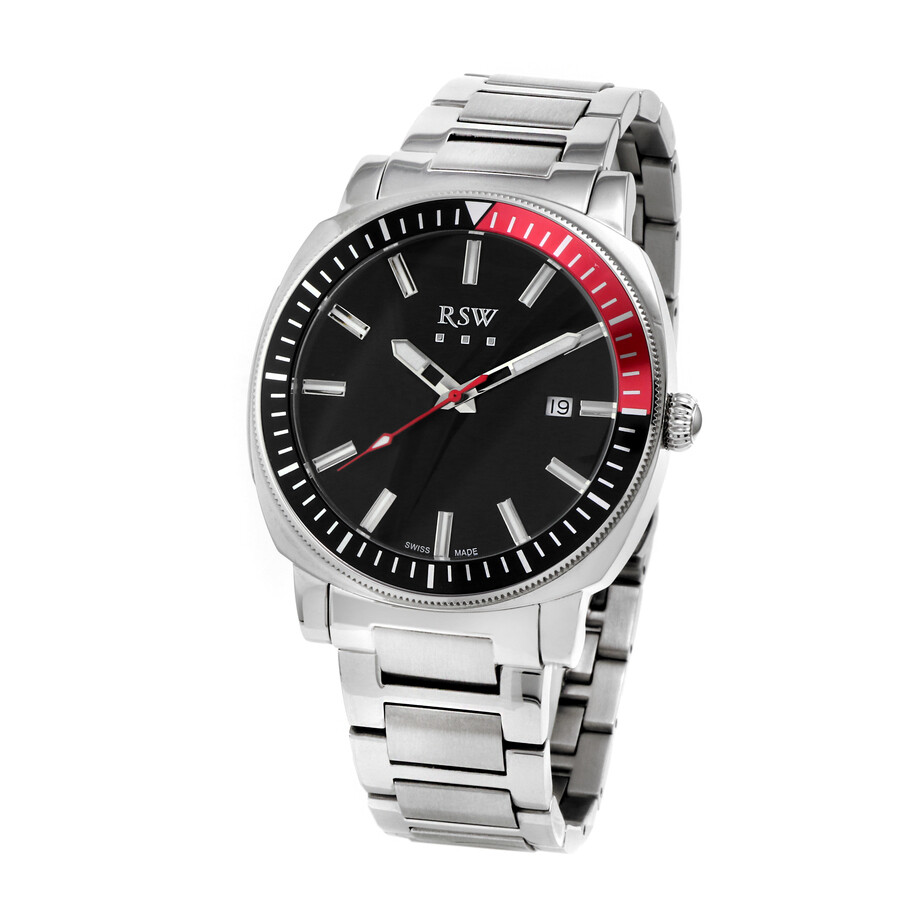 Rsw RSWM117 Quartz Black Dial Men's Watch RSWM117-SS-3 7630702710025 ...