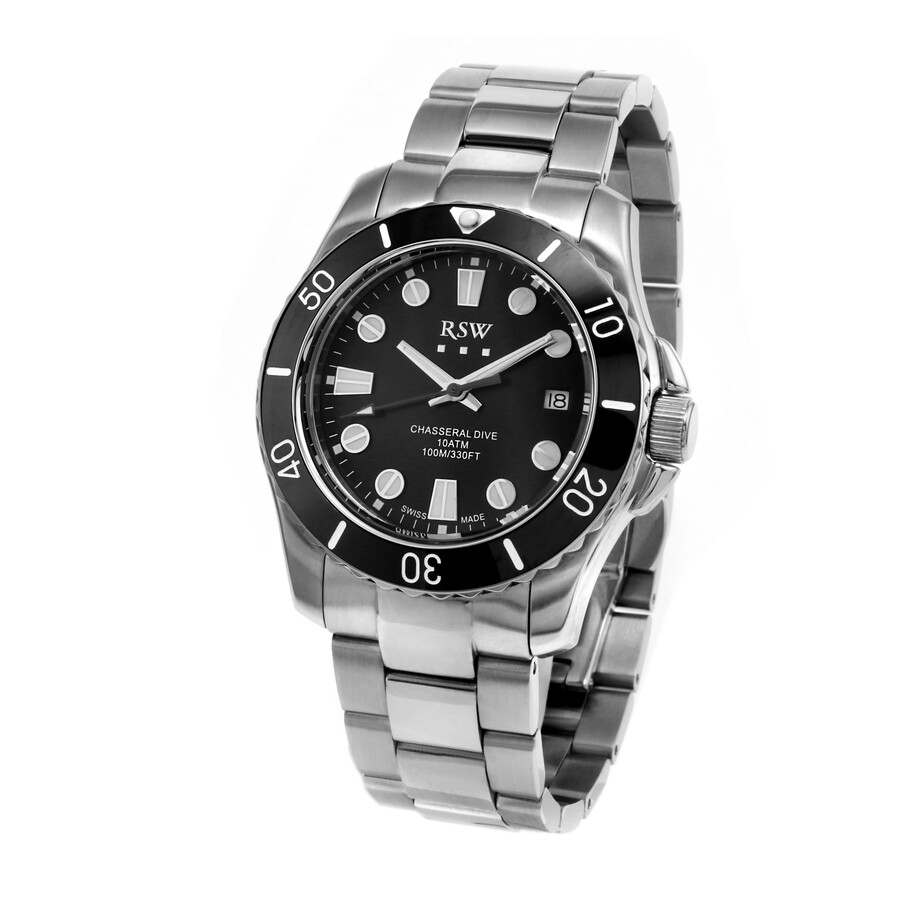 Rsw RSWM137 Quartz Black Dial Men's Watch RSWM137-SS-3 7630702710605 ...