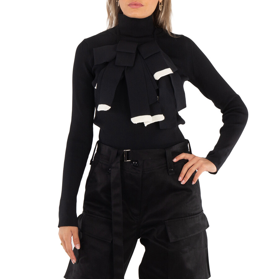 Sacai Ladies Layered Ribbed-Knit Top, Brand Size 1 (Small) 23-06962-001 ...