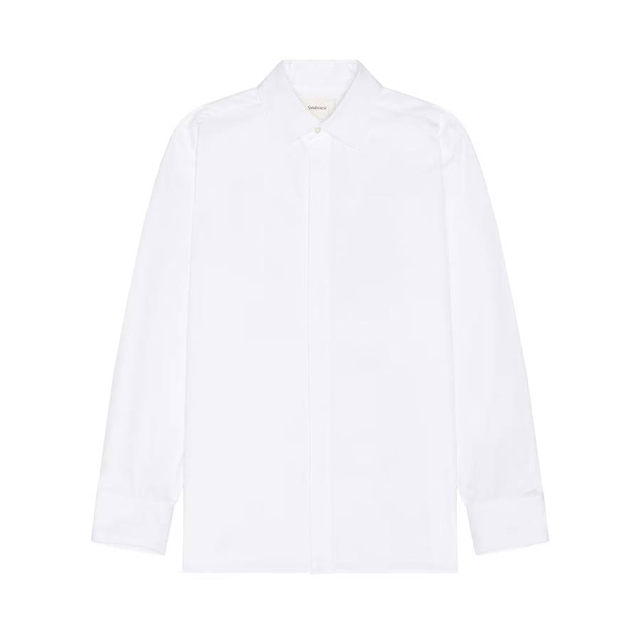 Saint Laurent Men's Col Monsieur Button Down Shirt, Brand Size 42 (Neck ...