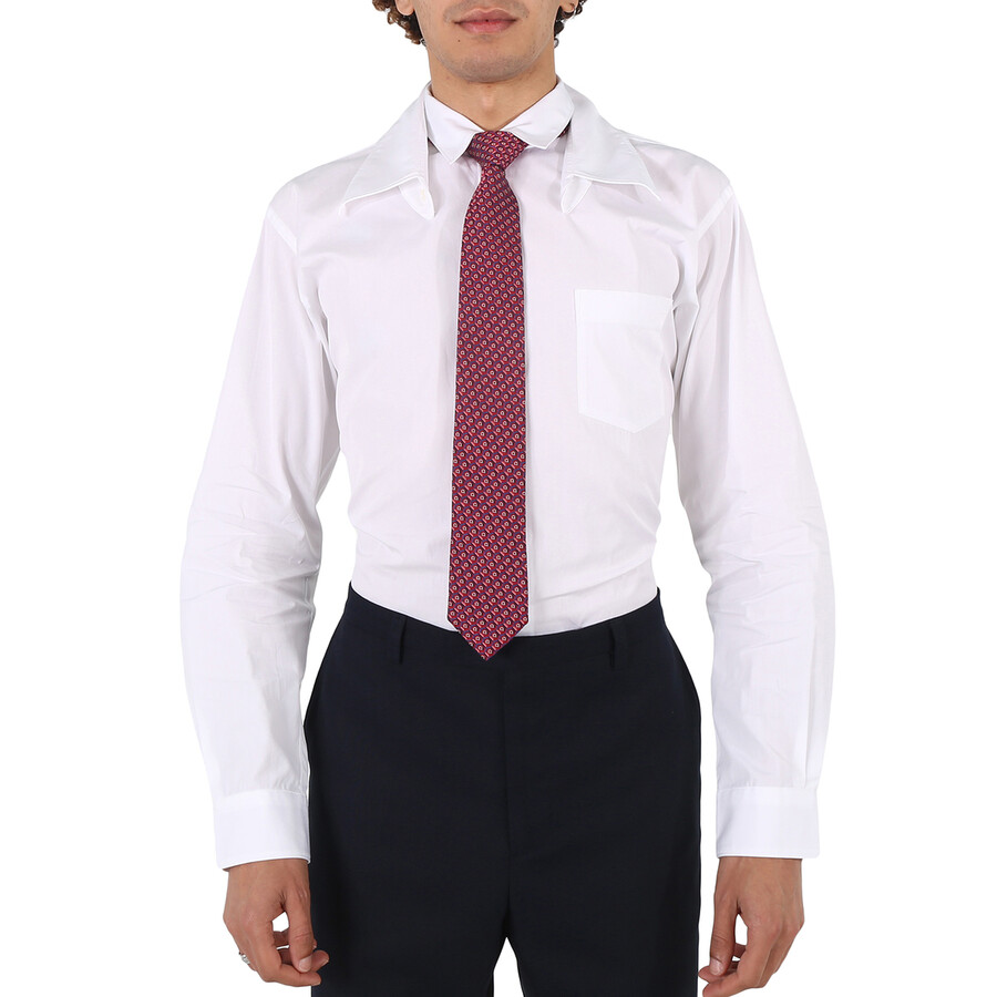 Ferragamo Salvatore Ferragamo Bordeaux Hexagon Gancini Silk Twill Tie ...