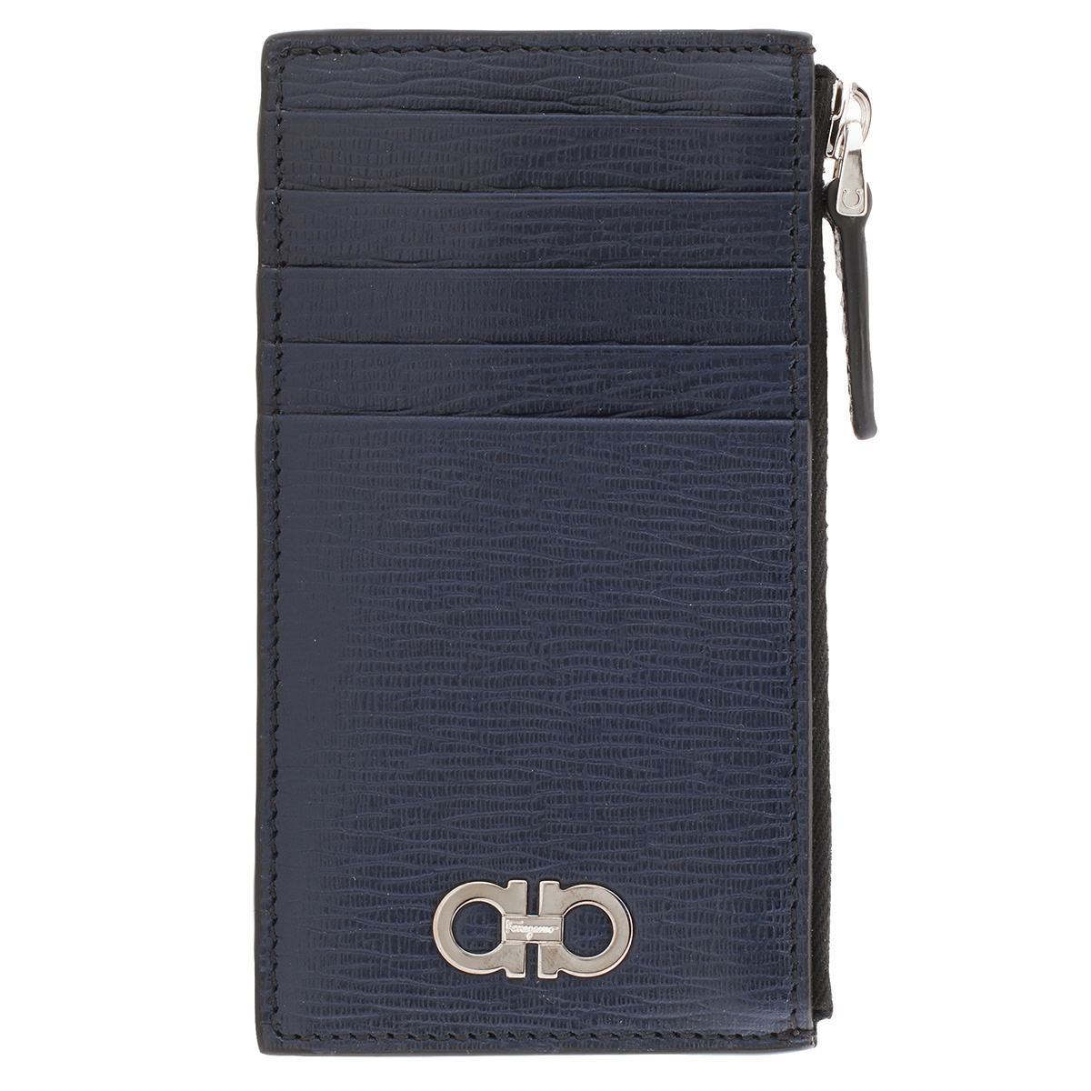 Ferragamo Salvatore Ferragamo Deep Ocean Leather Gancini Card Case ...