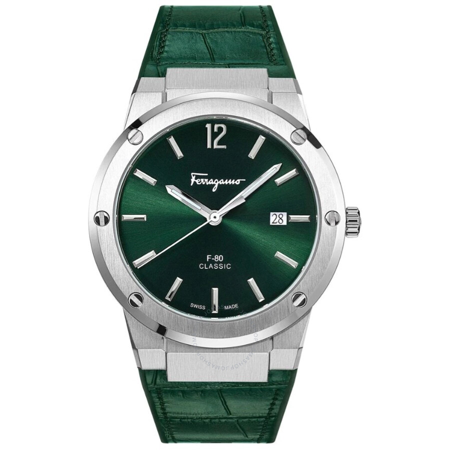 Ferragamo F-80 Classic Quartz Green Dial Men's Watch SFDT00119 ...
