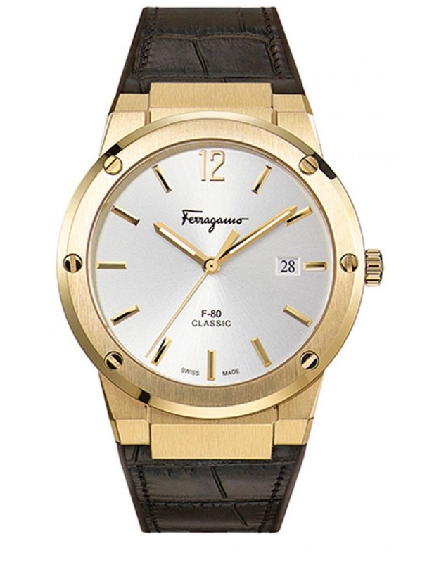 Ferragamo F-80 Quartz Silver Dial Watch SFDT00419 - Watches, F-80 ...