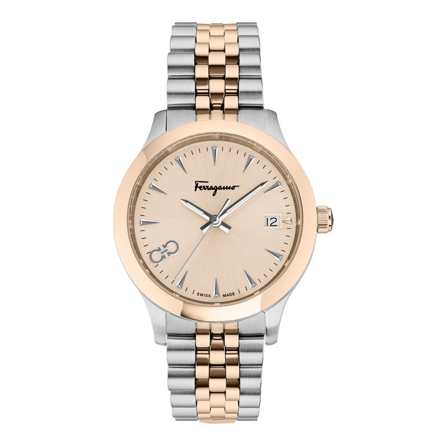 Salvatore Ferragamo Ferragamo Duo Quartz Rose Gold Dial Ladies Watch ...