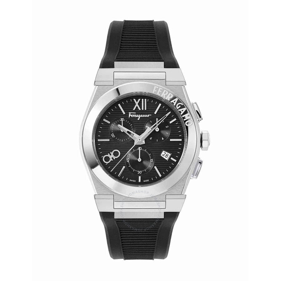Ferragamo Vega Chronograph Quartz Black Dial Men's Watch SFMR00322 ...