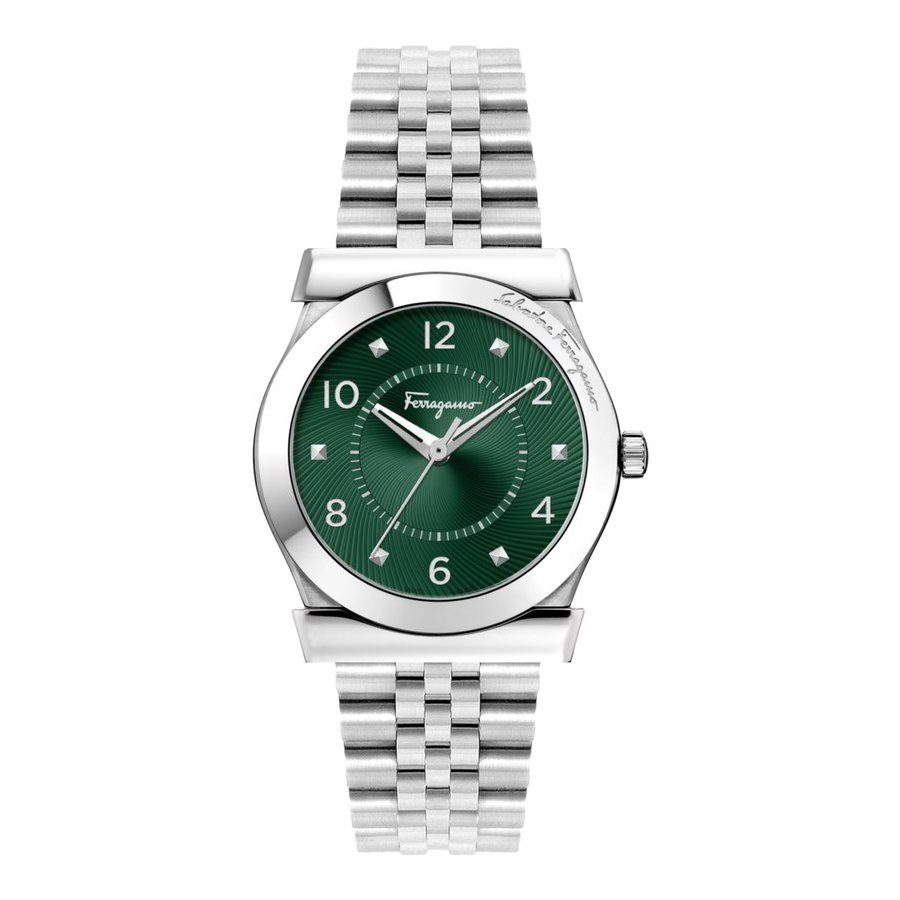 Salvatore Ferragamo Vega Quartz Green Dial Ladies Watch SFYM00622 ...