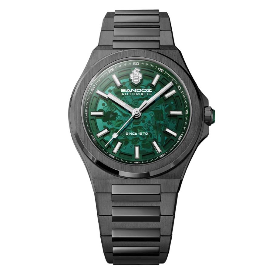 Sandoz Chanet Automatic Green Skeleton Dial Men's Watch SZWGL0000818 ...